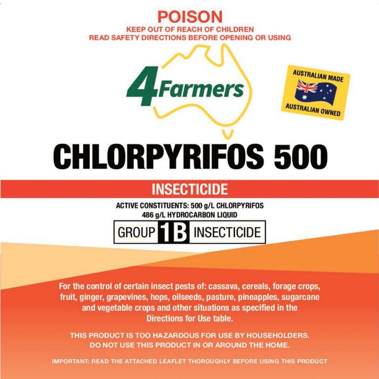 Chlorpyrifos 500 (Chlorpyrifos 500g/L) 20L • Australand Agriculture