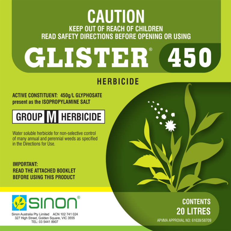 Glister 450 (Glyphosate 450g/L) 20L • Australand Agriculture